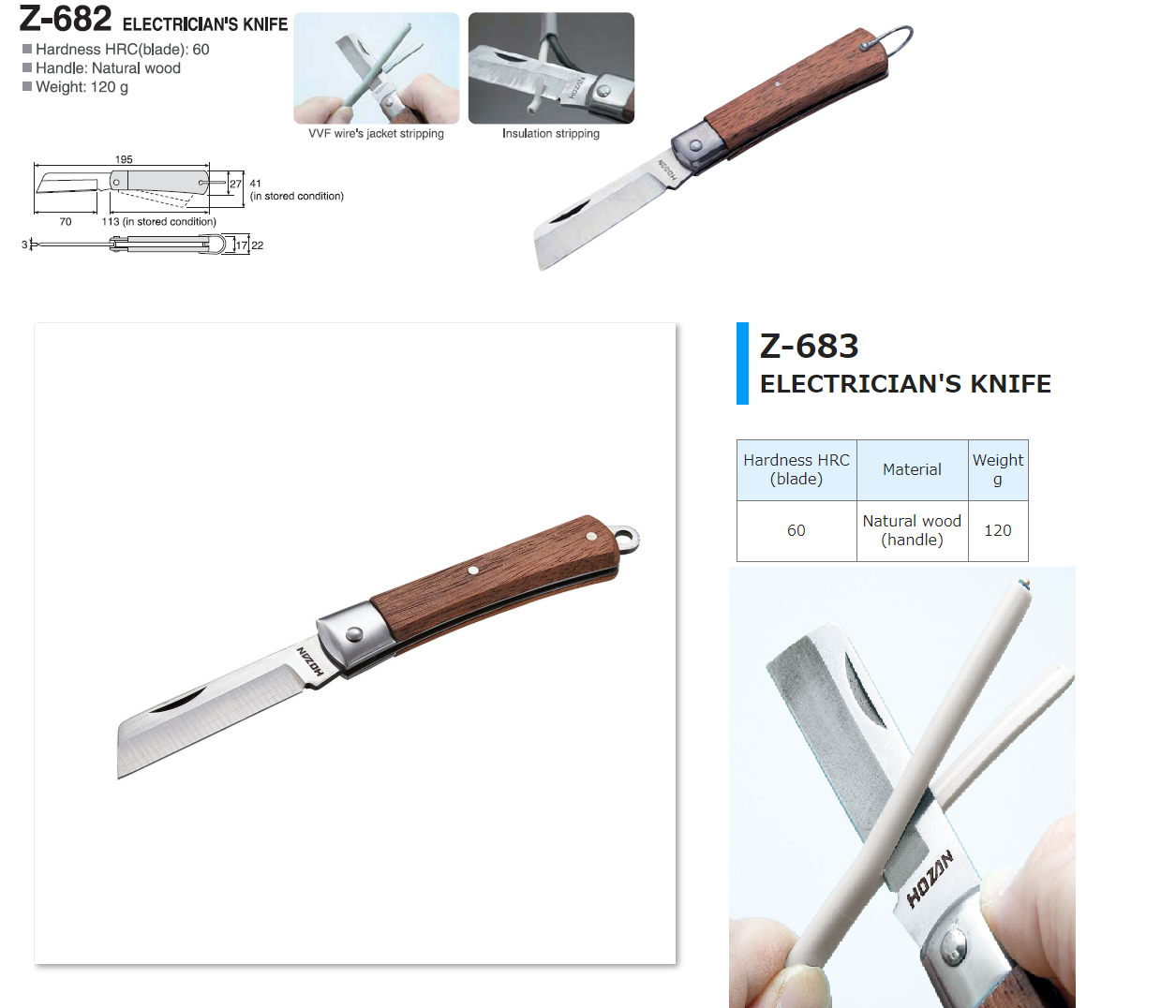 Ichiban Precision Sdn Bhd - Hozan - Hozan Electrician's Knife